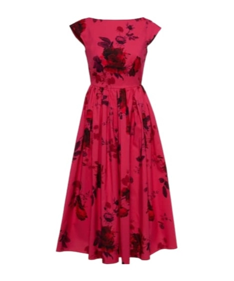 Erdem Floral Cotton Faille Midi Dress