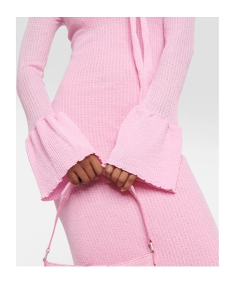 Blumarine Ruffled Wool Midi Dress
