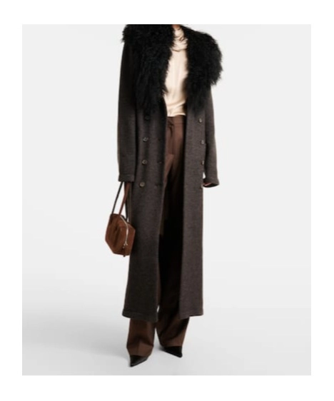 Magda Butrym Shearling-trimmed Cashmere Coat