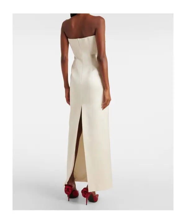 Magda Butrym Floral Appliqué Satin Corset Gown