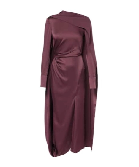Erdem Draped Satin Midi Dress