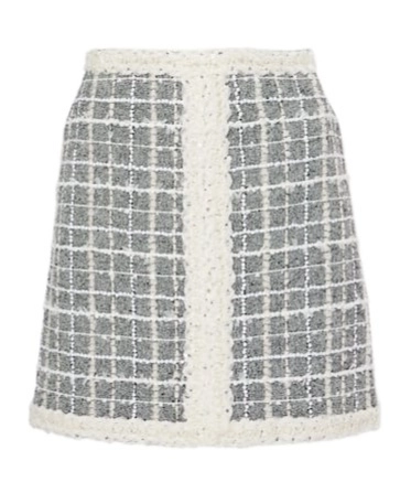 Giambattista Valli Checked Wool-blend Bouclé Miniskirt - Gray