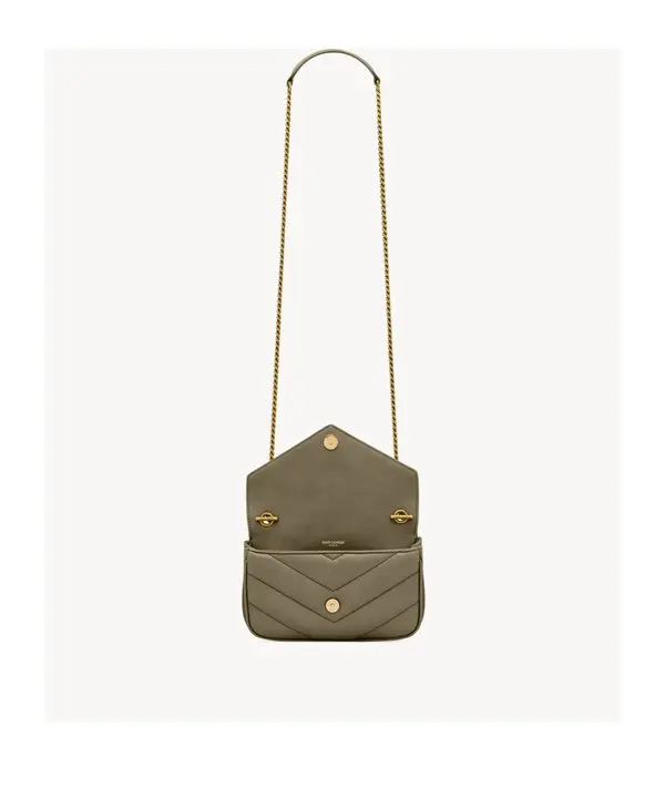 Saint Laurent Loulou Mini Lambskin Bag - Dark Moss
