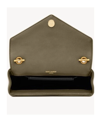 Saint Laurent Loulou Mini Lambskin Bag - Dark Moss