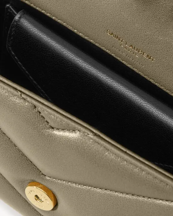 Saint Laurent Loulou Mini Lambskin Bag - Dark Moss