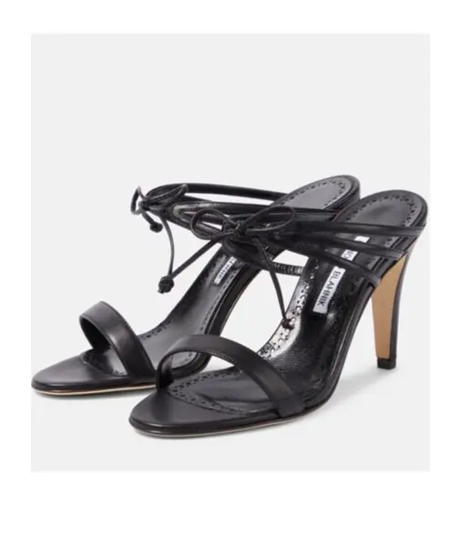 Manolo Blahnik Bomasan 90 Leather Mules