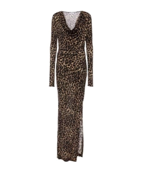 Blumarine Leopard-print Wool Jersey Maxi Dress - Multicolor