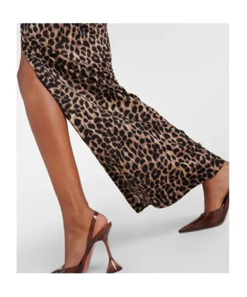 Blumarine Leopard-print Wool Jersey Maxi Dress - Multicolor