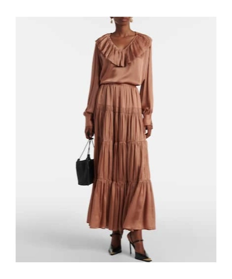 Ulla Johnson Liese Pleated Silk Satin Blouse