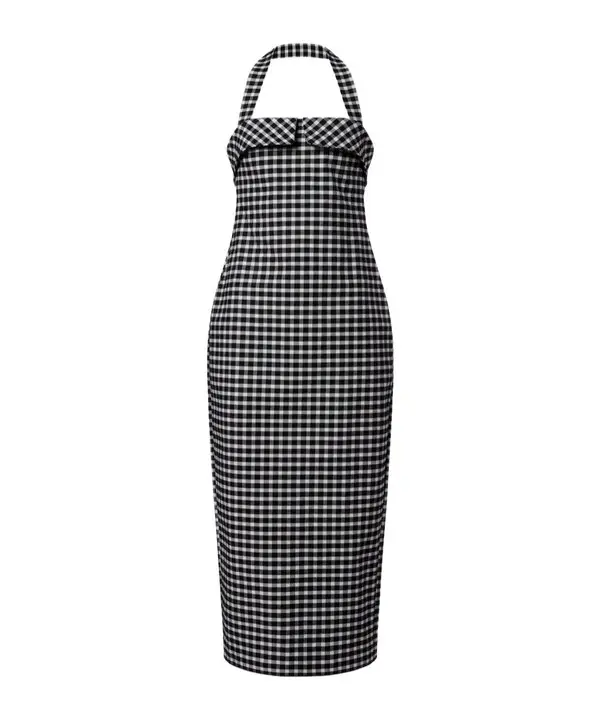 Posse Chiara Gingham Cotton-blend Midi Dress - Black