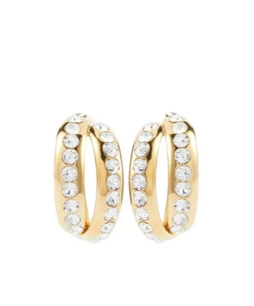 Amina Muaddi Jahleel Embellished Earrings - Yellow
