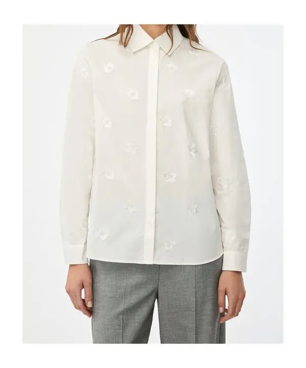 IBLUES Embroidered Cotton Poplin Shirt