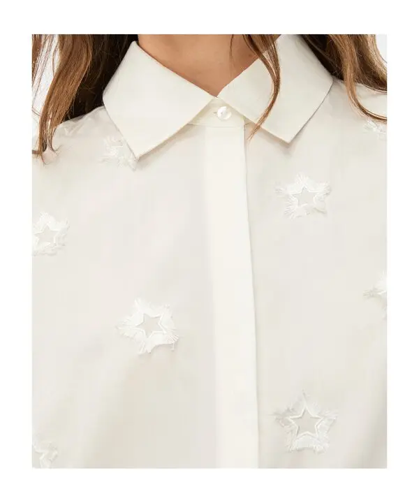 IBLUES Embroidered Cotton Poplin Shirt
