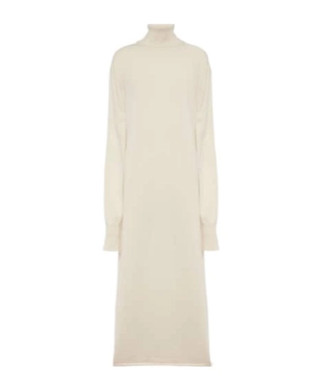 JIL SANDER Knitted Cashmere Midi Dress - Nude