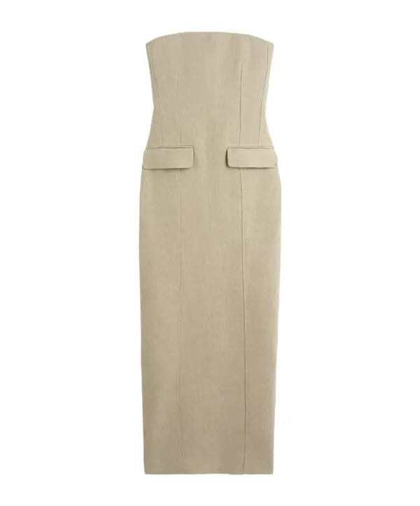 TOTEME Strapless Pocket Dress Beige