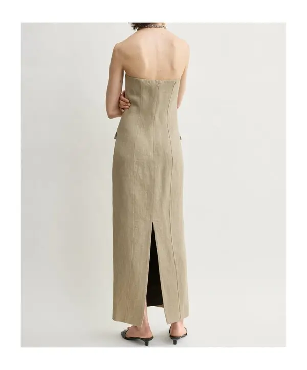 TOTEME Strapless Pocket Dress Beige