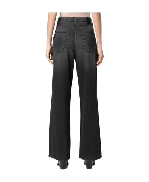 R13 Pleated Wide-leg Jeans