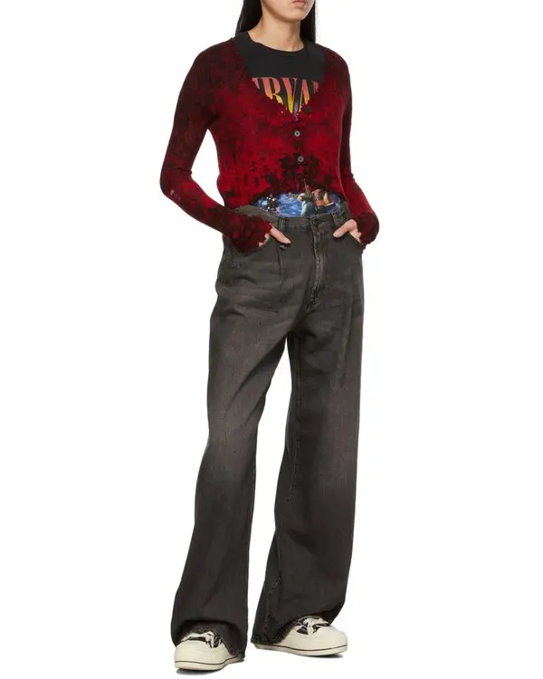 R13 Wide-leg Pleated Jeans