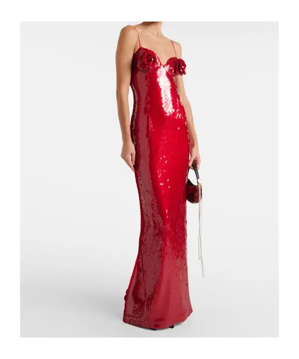 Magda Butrym Floral-applique Sequined Gown