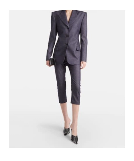 Magda Butrym High-rise Cropped Wool And Cotton Pants