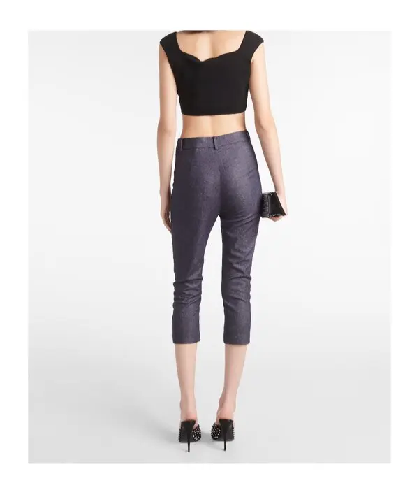 Magda Butrym High-rise Cropped Wool And Cotton Pants