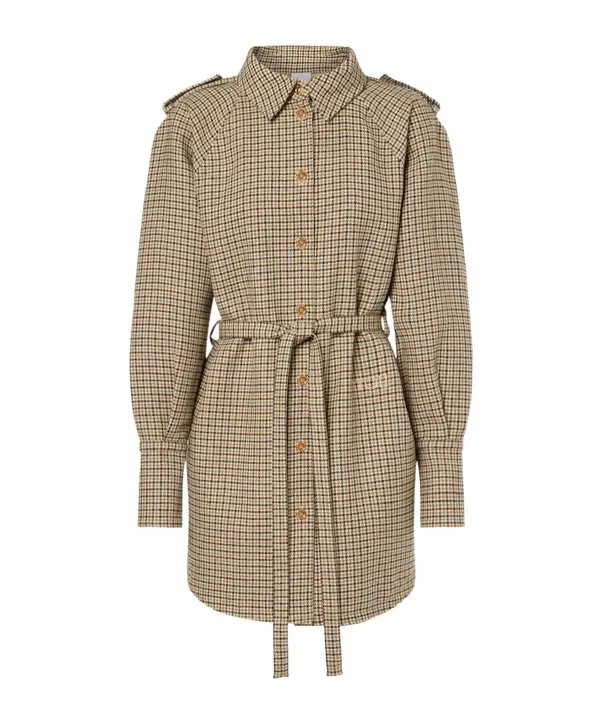 PATOU Houndstooth Shirt Dress