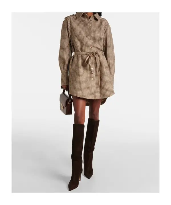 PATOU Houndstooth Shirt Dress