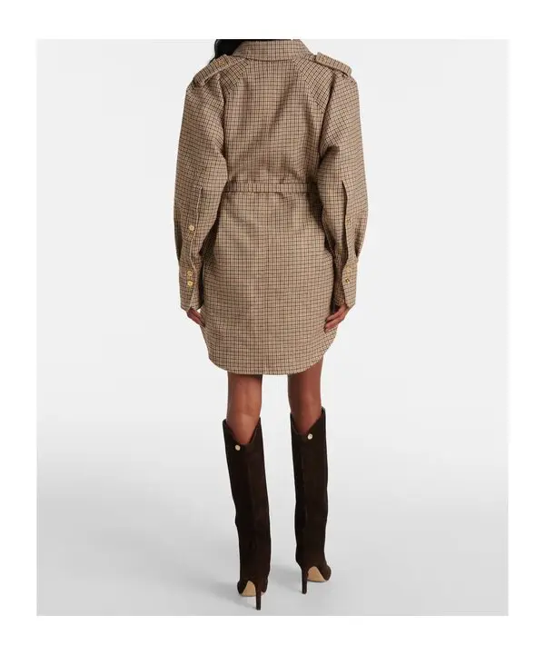 PATOU Houndstooth Shirt Dress
