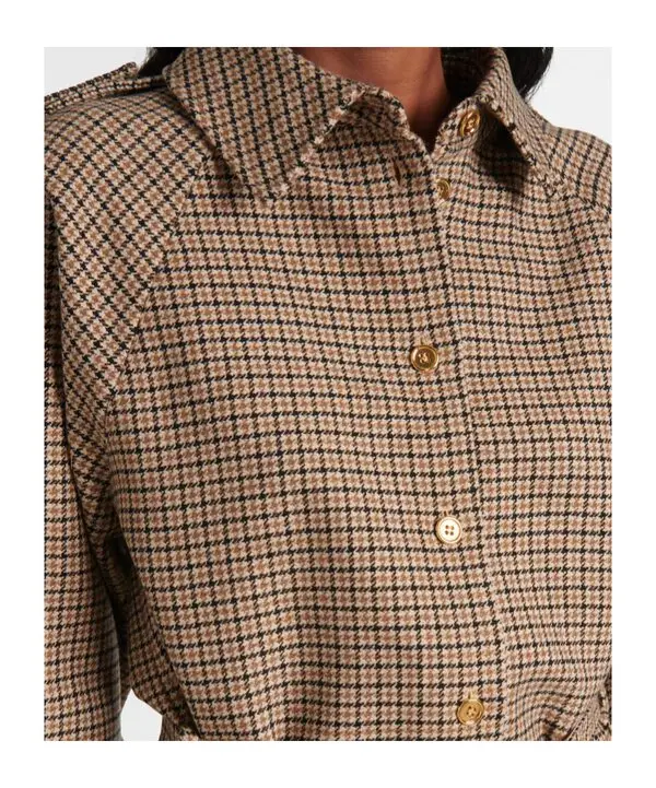 PATOU Houndstooth Shirt Dress