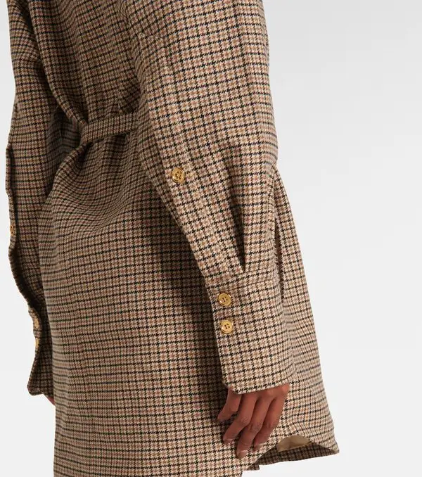 PATOU Houndstooth Shirt Dress