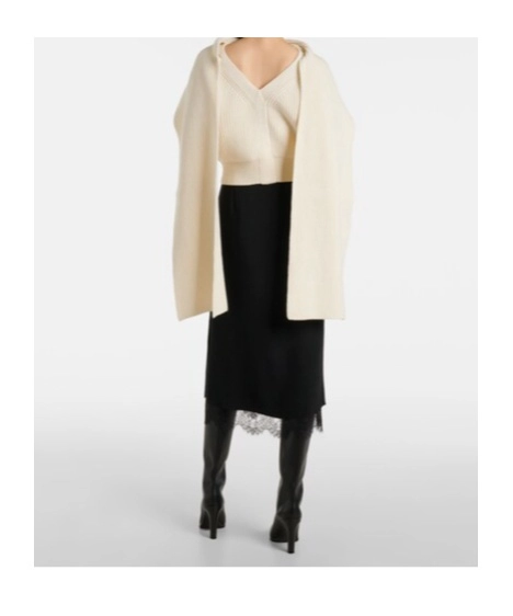 Erdem Cropped Wool And Cashmere Scarf Sweater