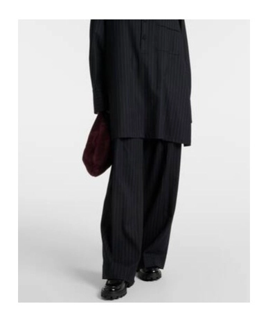 Plan C Pinstripe Wool-blend Wide-leg Pants