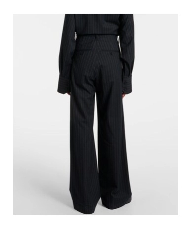Plan C Pinstripe Wool-blend Wide-leg Pants