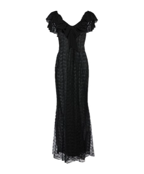 Alessandra Rich Bow-tie Lace Dress - Black