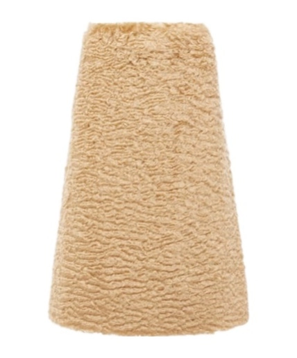 JIL SANDER Mohair And Cotton Skirt - Nude