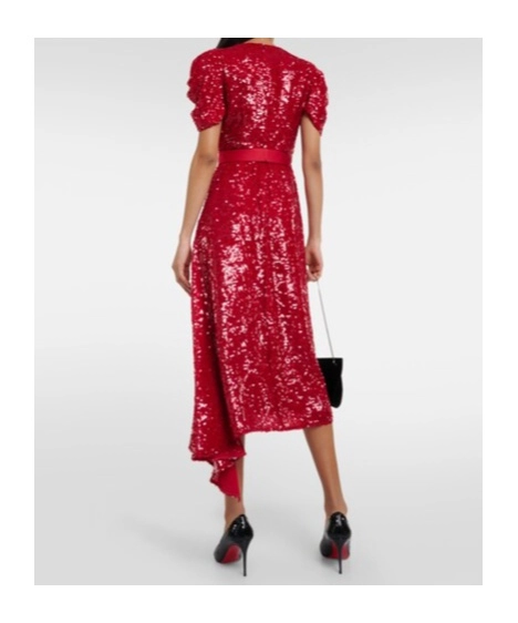Erdem Asymmetric Sequined Midi Dress