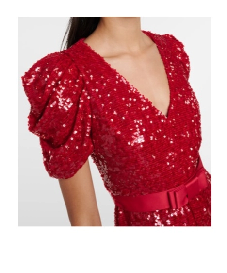 Erdem Asymmetric Sequined Midi Dress