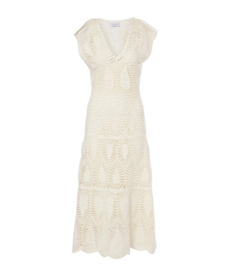 Gabriela Hearst Waldman Crochet Wool And Cashmere Maxi Dress - White