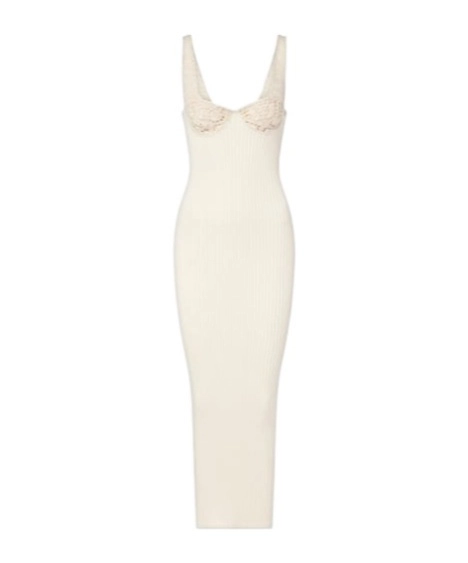 Magda Butrym Ribbed-knit Cotton Midi Dress