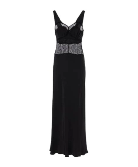 Victoria Beckham Lace-trimmed Silk Midi Dress - Black