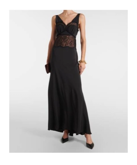 Victoria Beckham Lace-trimmed Silk Midi Dress