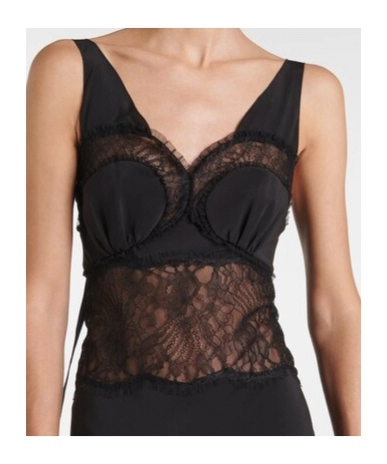 Victoria Beckham Lace-trimmed Silk Midi Dress