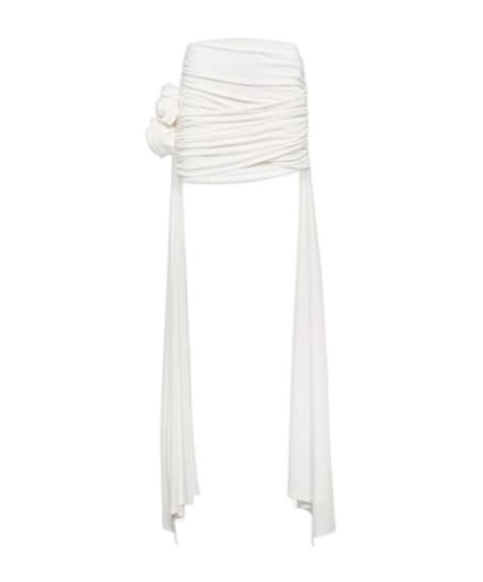 Magda Butrym Asymmetrical Hem Mini Skirt With Rose Embellishment