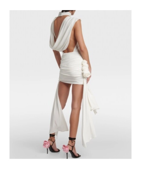 Magda Butrym Asymmetrical Hem Mini Skirt With Rose Embellishment