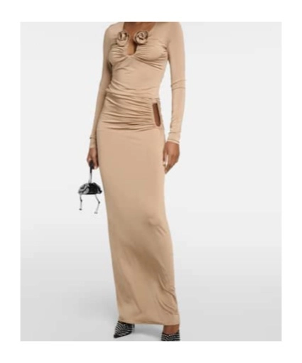 Magda Butrym Ruched Maxi Skirt - Brown