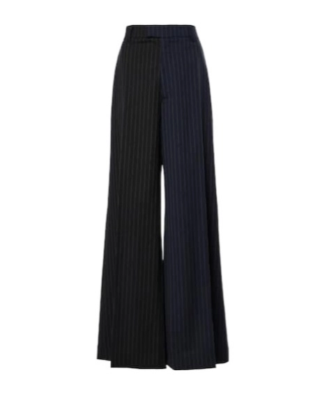 Vetements Pinstripe Wool Wide-leg Pants - Black