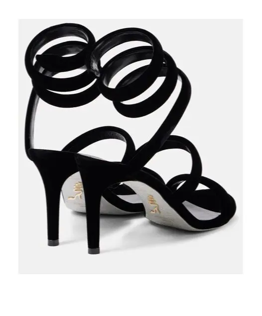Rene Caovilla Cleo 80 Velvet Sandals