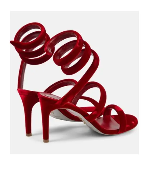 Rene Caovilla Cleo 80 Velvet Sandals