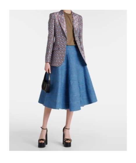 Altuzarra Grace Paneled Denim Midi Skirt