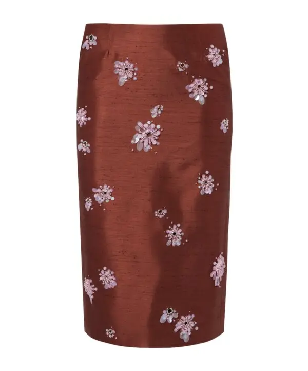 SHUSHU/TONG Floral Pattern Midi Skirt
